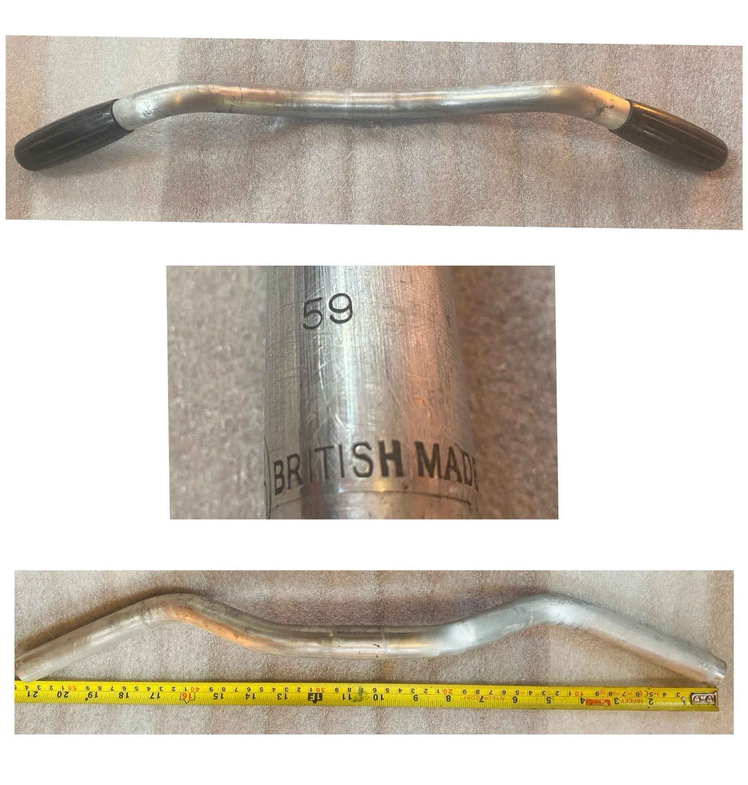 GB 59cm Flat Handlebars – Vintage 1970s Raleigh Alloy Bar - Simply Sorcha
